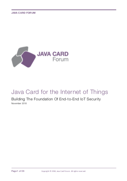 Java Card technology – Building the Foundation for End-to-End IoT ...